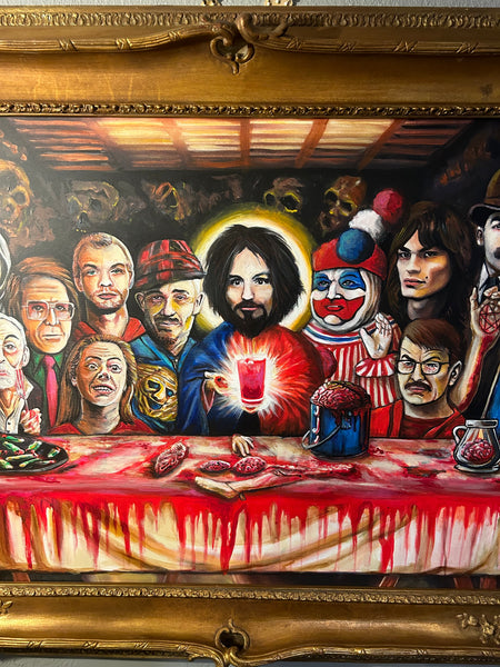 "SERIAL SUPPER" Original Framed Painting (35x47" Framed) – daveysuicide